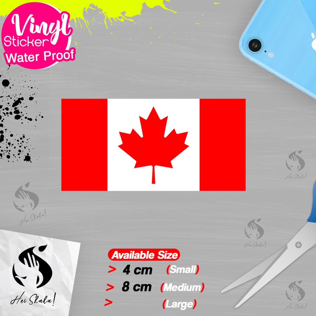 Jual Stiker Canada Kanada Sticker Vinyl Satuaan Motif Bendera Negara ...