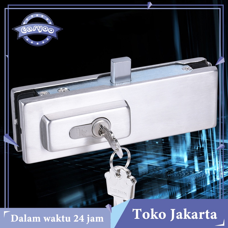 Jual Patch Fitting Glass Door High Quality Kunci Pintu Kaca Bawah Corner Glass Door Lock ...