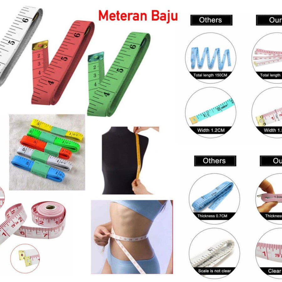Jual JH ACC METERAN BAJU KAIN 1.5 METER PENGUKUR LINGKAR PERUT ALAT ...