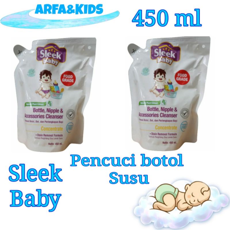 Jual Sleek Cuci Botol/Sleek Baby Bottle Nipple kemasan pouch 450ml ...