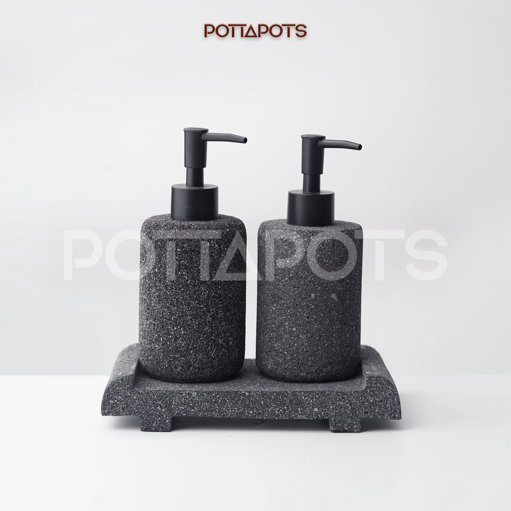 Jual Tempat Sabun Soap Shampoo Cair Dispenser Holder Set Batu Alam ...