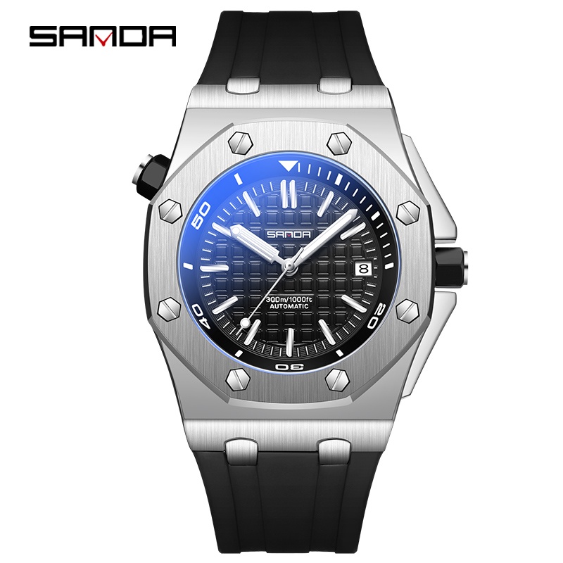 Jual SANDA 7032 Jam Tangan Pria Analog Chronograph Tali Silicone ...