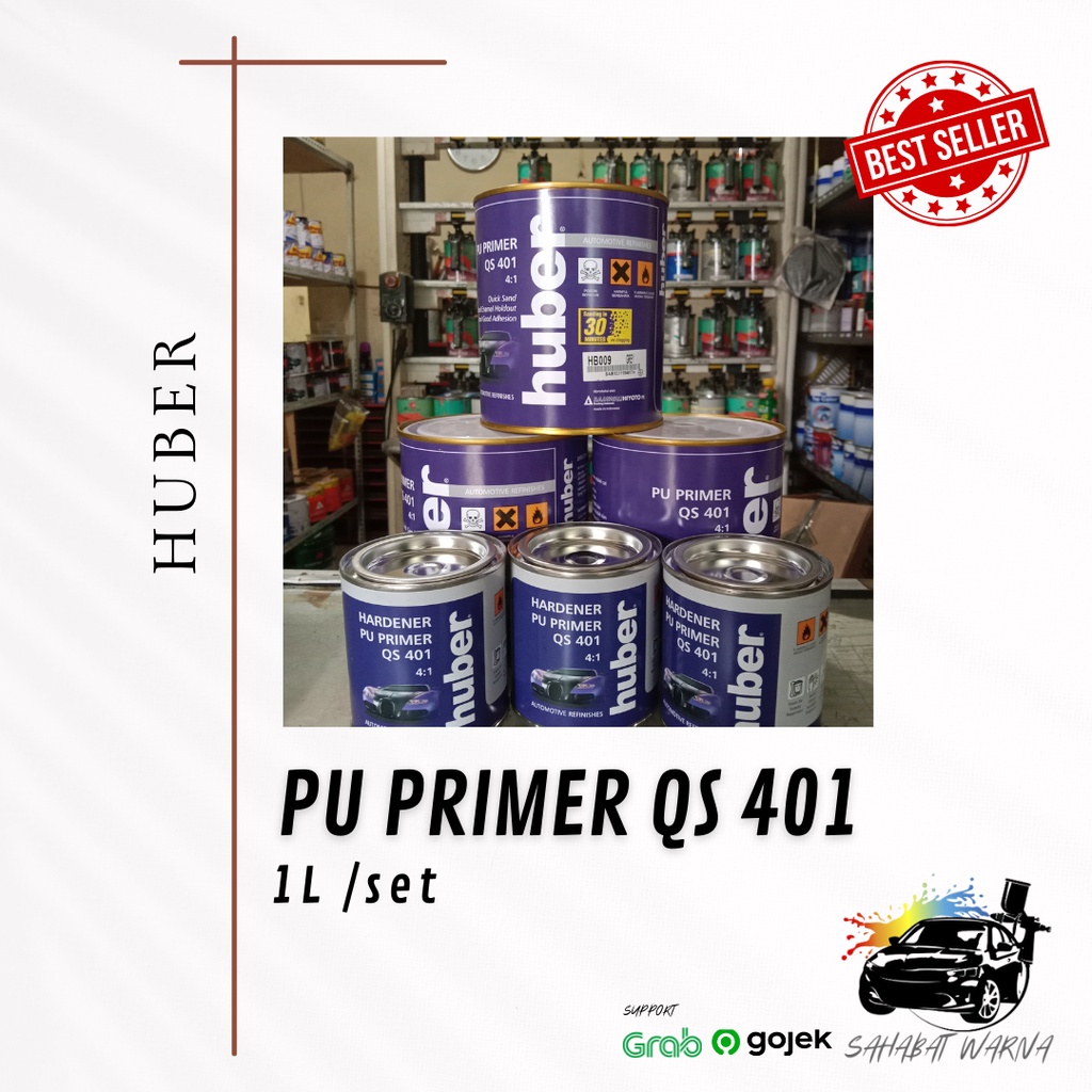 Jual Epoxy Huber PU Primer QS 401 Abu - 1L set/Cat Dasar/Poksi | Shopee ...