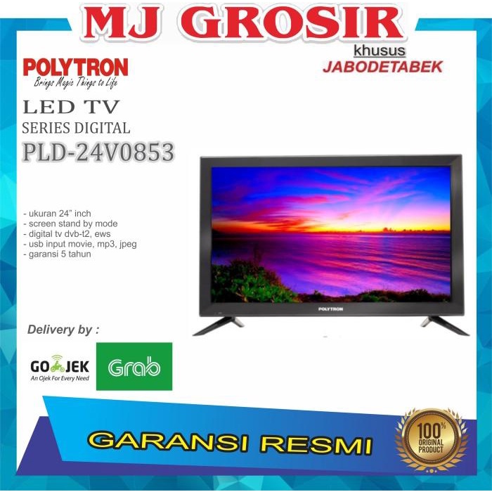 Jual PROMO LED TV POLYTRON 24" 24V0853 24 INCH USB HD HDMI DIGITAL TV ...