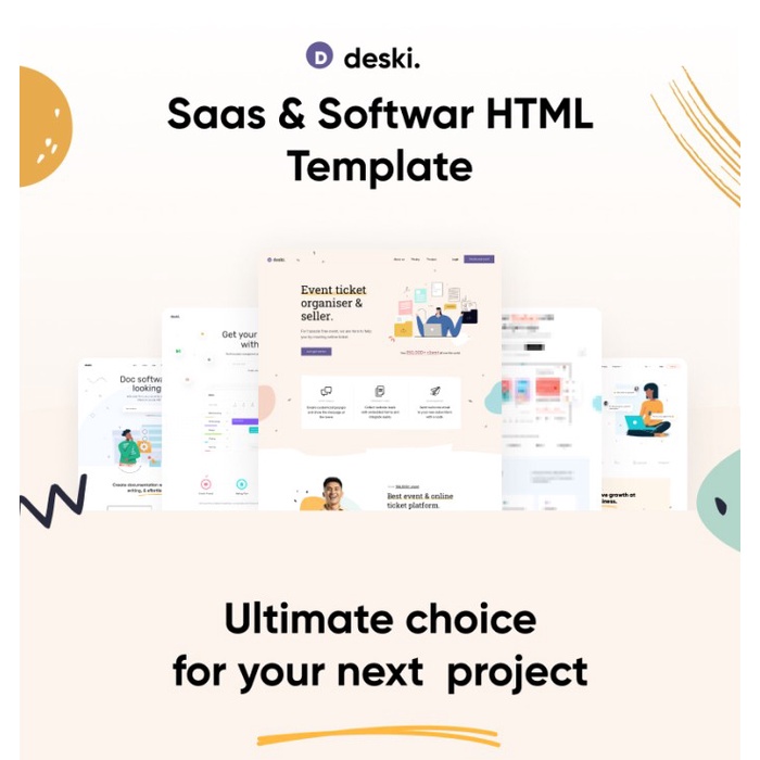 Jual Bootstrap 4 - Deski | Saas & Software HTML + RTL Template | Shopee Indonesia