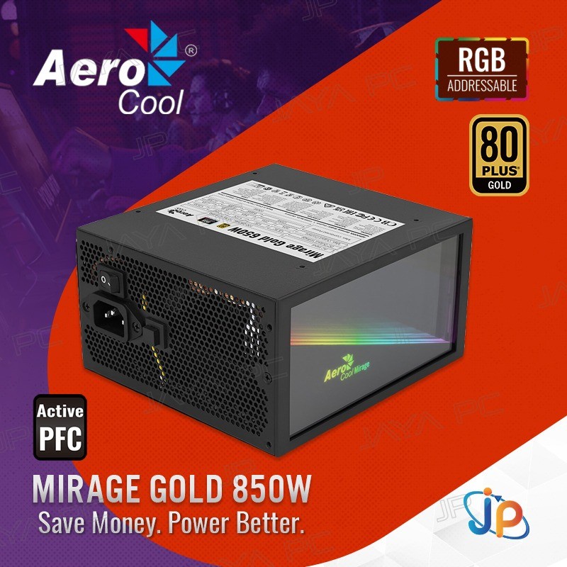 Jual Aerocool Mirage Gold RGB 850W PSU/ Power Supply 80+ Fully Modular ...