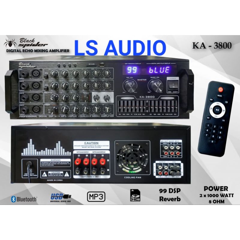 Jual AMPLIFIER KARAOKE BLACK SPIDER KA 3800 DSP POWER MIXER ORIGINAL | Shopee Indonesia
