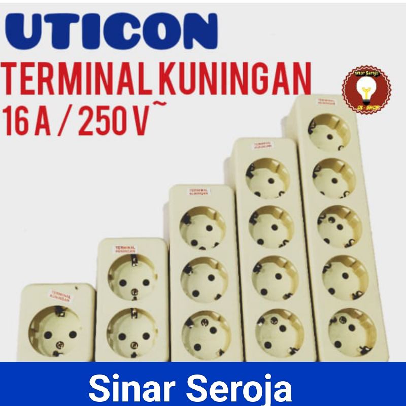 Jual STOP KONTAK 1 2 3 4 5 LUBANG / TERMINAL KUNINGAN /COLOKAN UTICON | Shopee Indonesia
