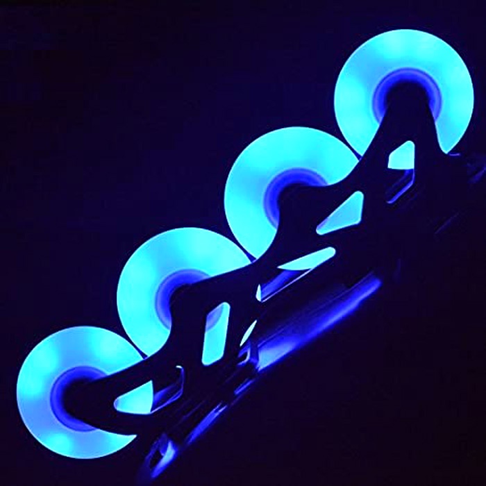Jual wheels Inline skate Ban karet 64mm 85A 64 mm Nyala LED Biru sepatu ...