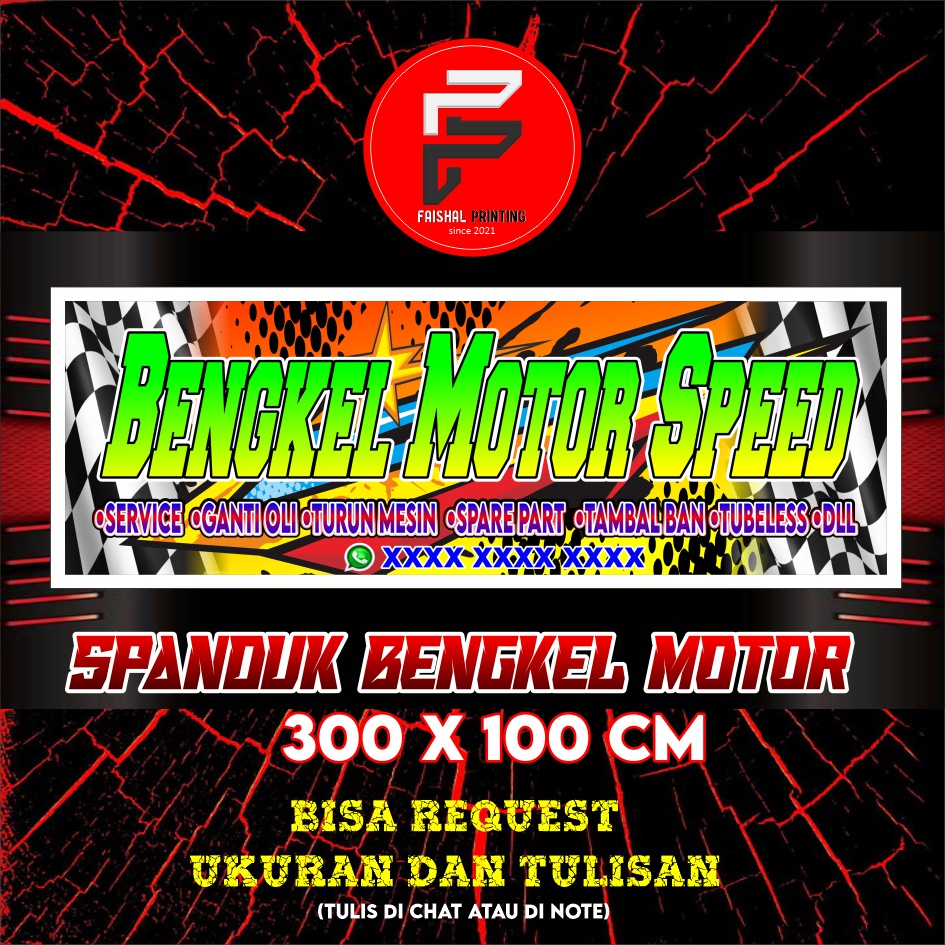 Jual Spanduk Bengkel Motor ala racing / banner Bangkel Motor Ukuran 3 x ...
