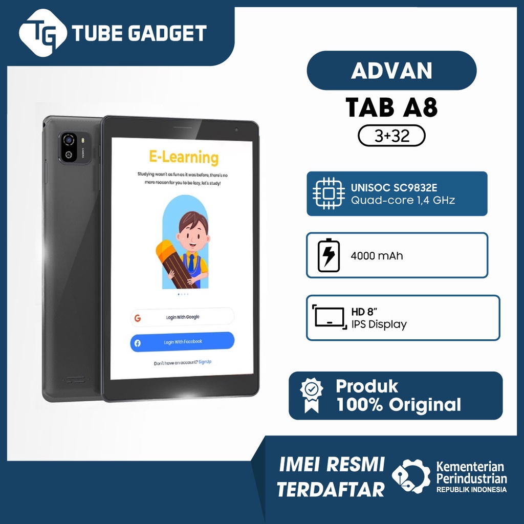 Jual Advan Tab A8 3/32GB Garansi Resmi 1 Tahun (INSTAN SAME DAY ...