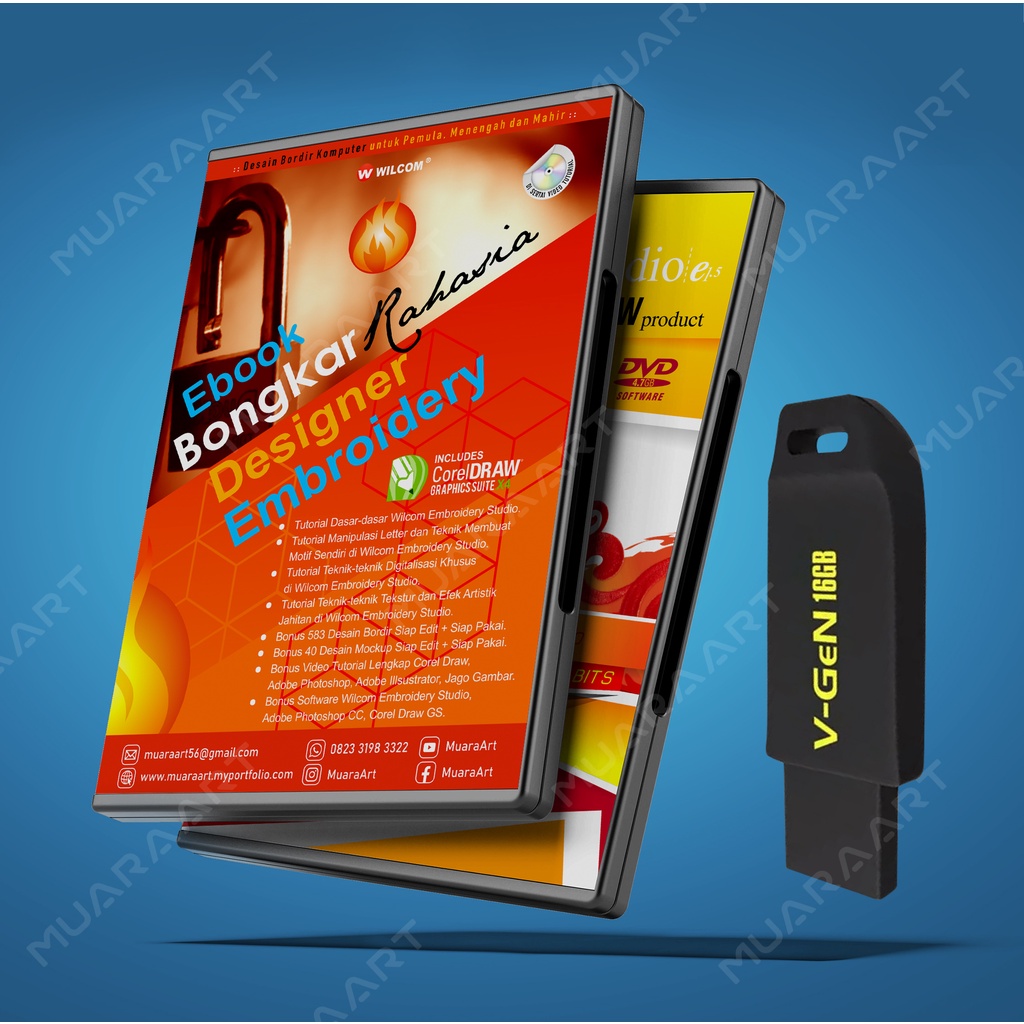 Jual DVD Bundle dan FLASHDISK Ebook + Video Tutorial Desain Bordir Komputer dan Software Wilcom ...