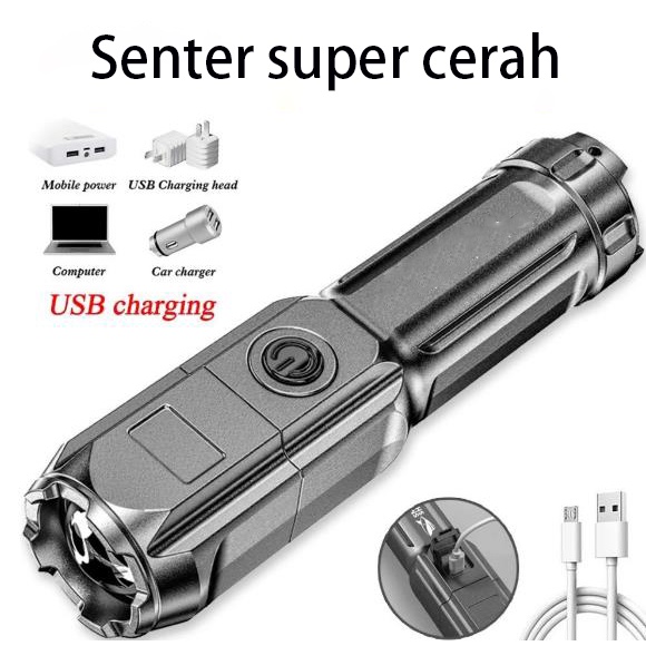 Jual Senter Super Terang LED/Tahan air Senter/Pengisian daya USB ...