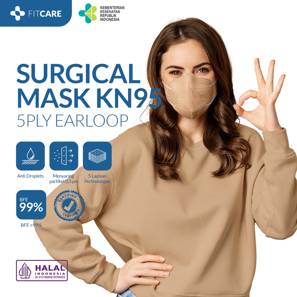 Jual Masker KN95 Medis Earloop Box isi 10 pcs Fitcare | Shopee Indonesia