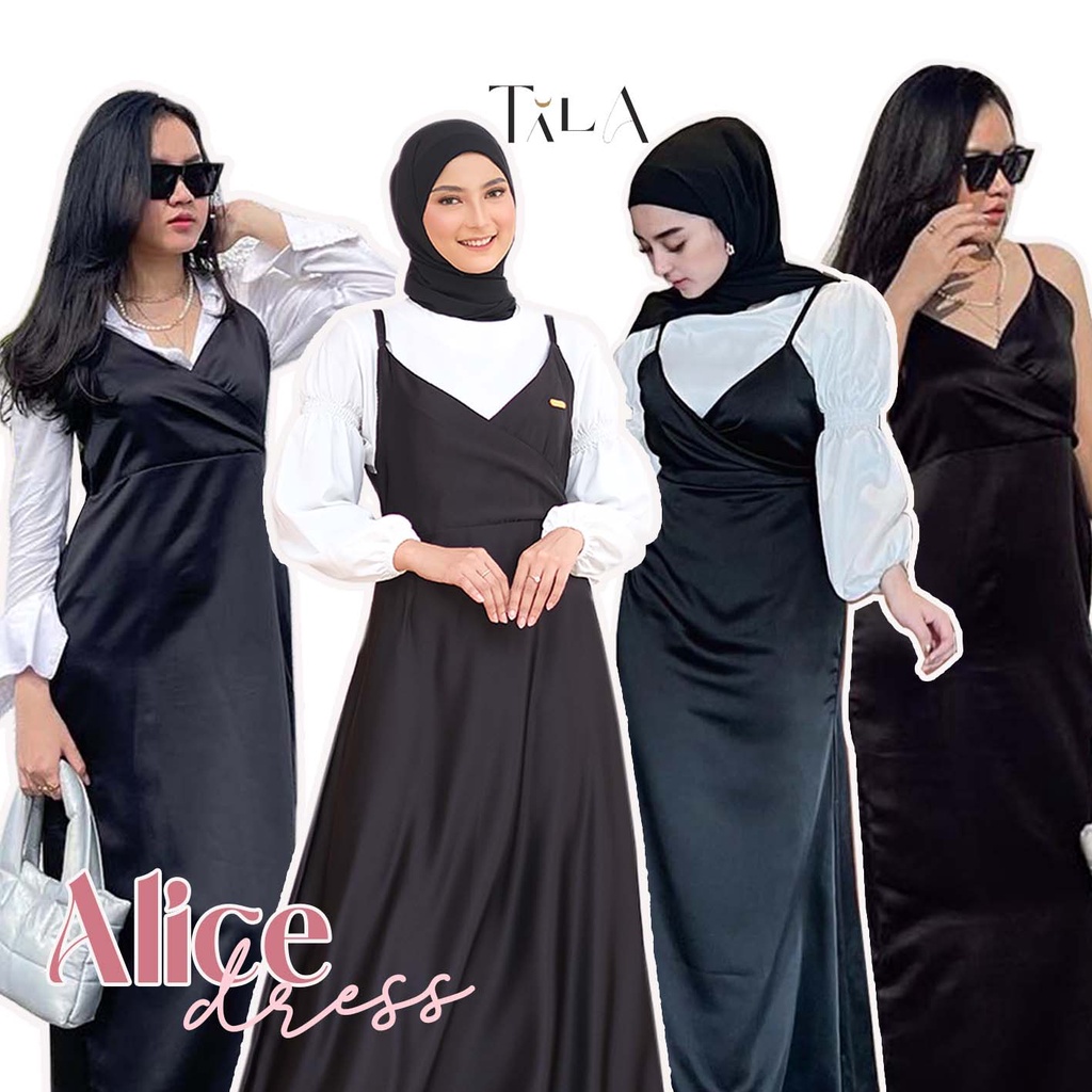 Jual Alice OverAll | Dress Satin | Dress Satin Silk Premium | Korean ...