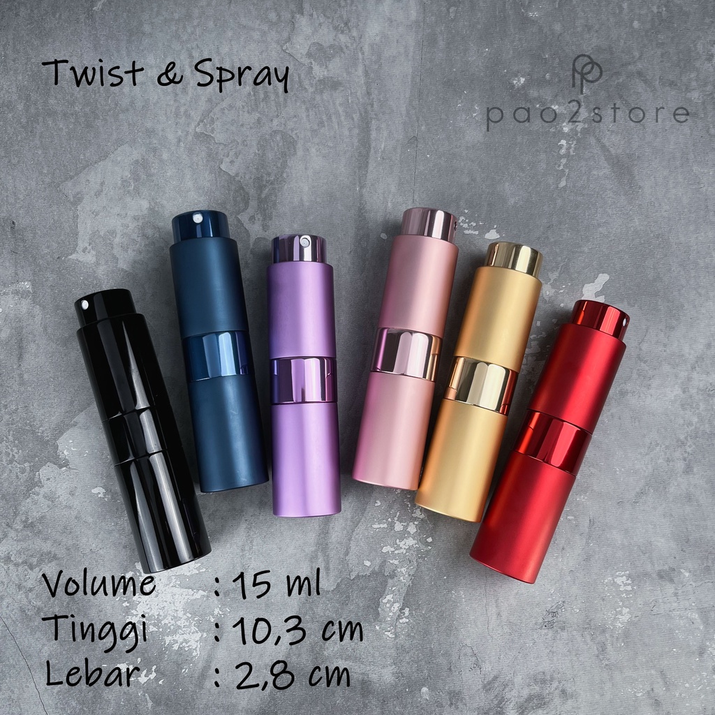 Jual Botol Parfum Twist & Spray 15ml - Mini Travel Size Refillable ...