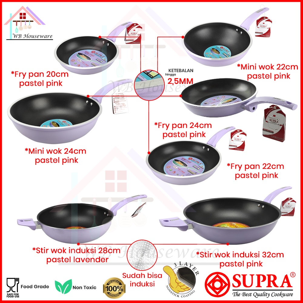Jual panci supra PASTEL LAVENDER SERIES I sauce pan I stir wok I square ...