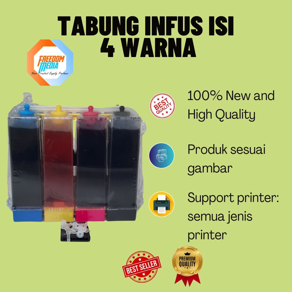 Jual Tabung Infus Tinta Printer Isi 4 Warna untuk semua type printer ...