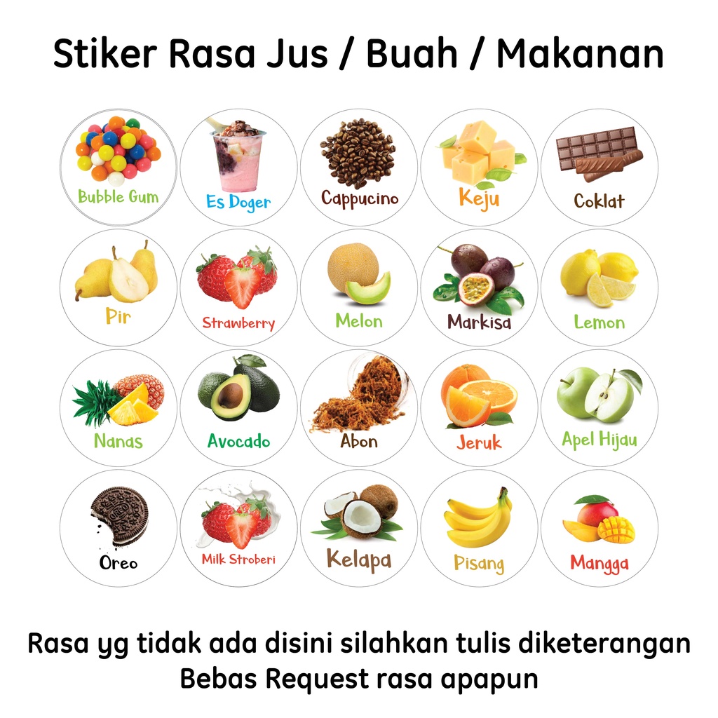 Jual 50 PCS Stiker rasa Makanan / Buah | Shopee Indonesia