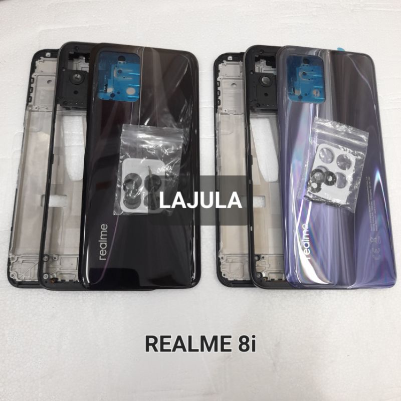 Jual kesing housing casing full set realme 8i frame + bezel + backdoor ...