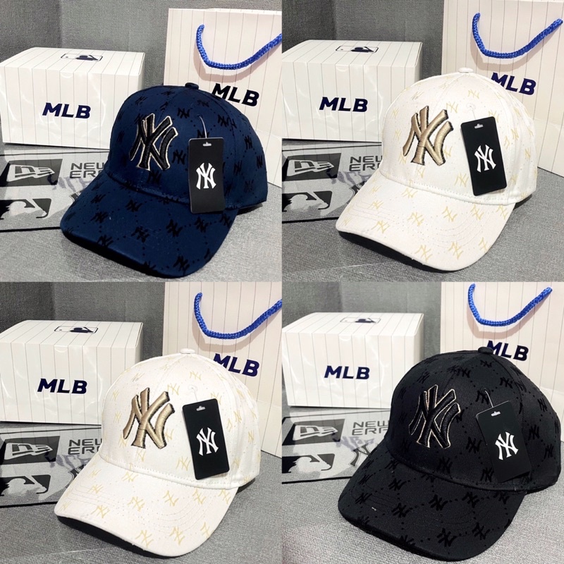 Jual TOPI BASEBALL MLB CAP MONOGRAM NEW YORK NAVY FONT BLACK/ WHITE ...