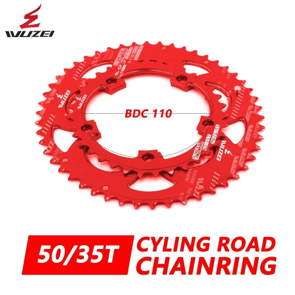 Jual PREORDER WUZEI Road Bicylcle 110BCD 35/50T Oval Chainwheel Kit ...