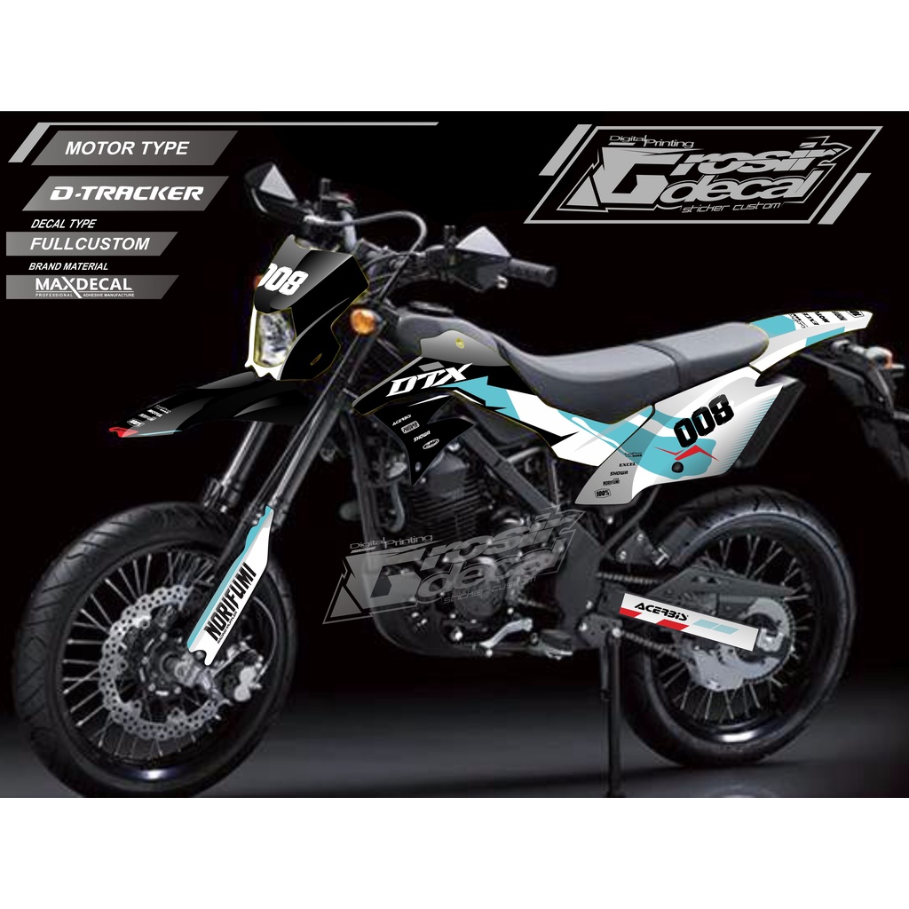Jual Decal Dtracker 150 New Full Body Putih Dekal Stiker Klx Dtracker ...