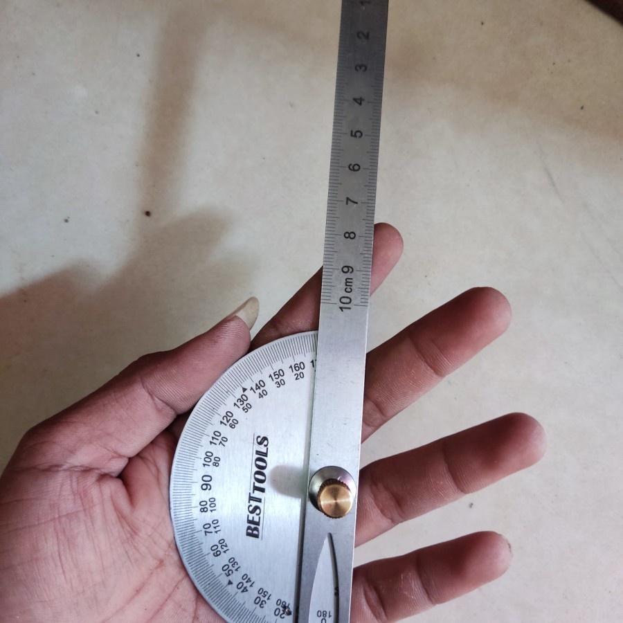 Jual Busur Derajat Combi Penggaris Stainless Protractor Alat Ukur Sudut ...