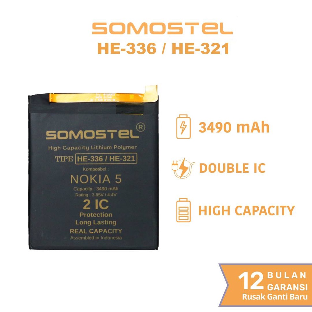 Jual Somostel - HE336 / HE321 Nokia 5 Batre Batrai Baterai | Shopee ...