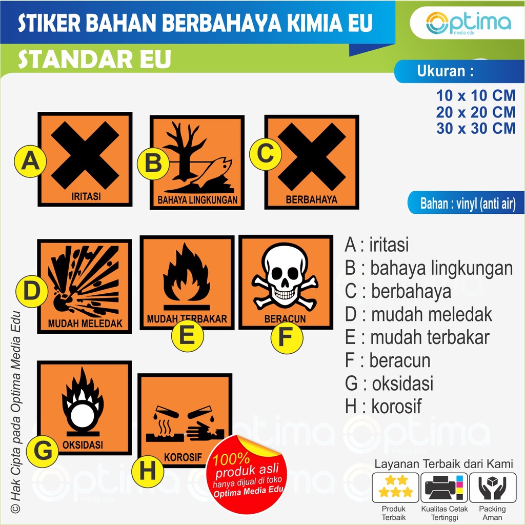 Jual STIKER LABEL SIMBOL BAHAN BERBAHAYA KIMIA -- STANDAR EU | Shopee ...