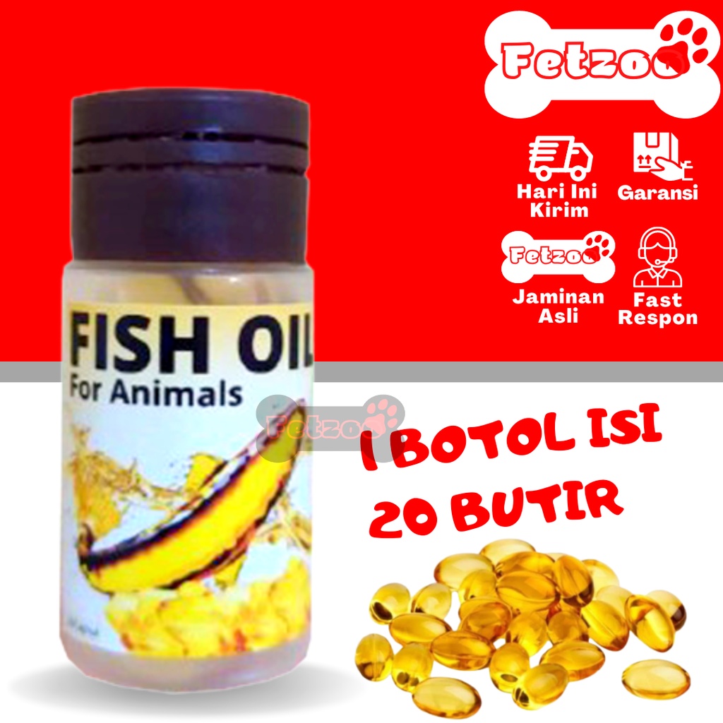 Jual Minyak Ikan Fish Oil Vitamin Omega Bulu Hewan - Per 20 Tablet ...