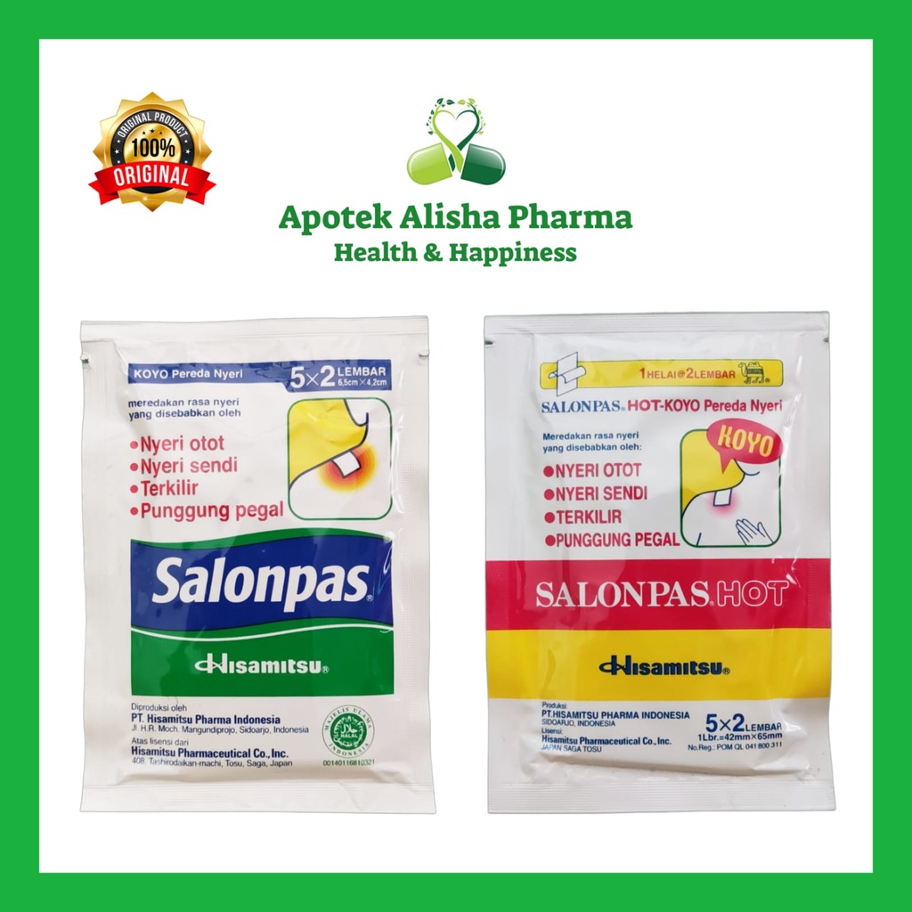Jual Salonpas Koyo Hangat Biru / Hot Merah Sachet - Plester Sakit Gigi ...