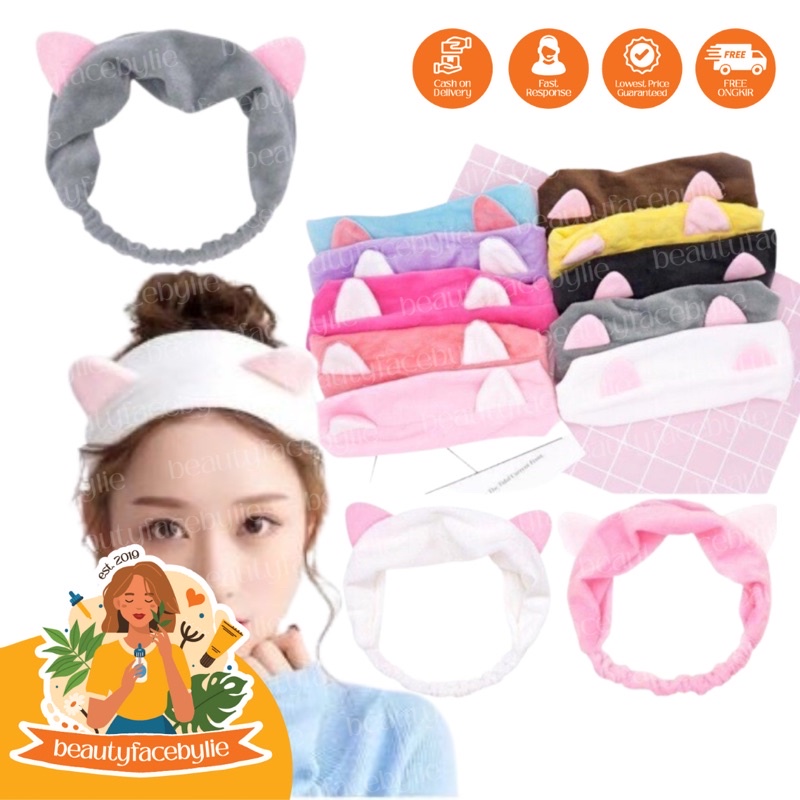 Jual Bando Kucing Model Telinga Facial Pelindung Penahan Rambut ...
