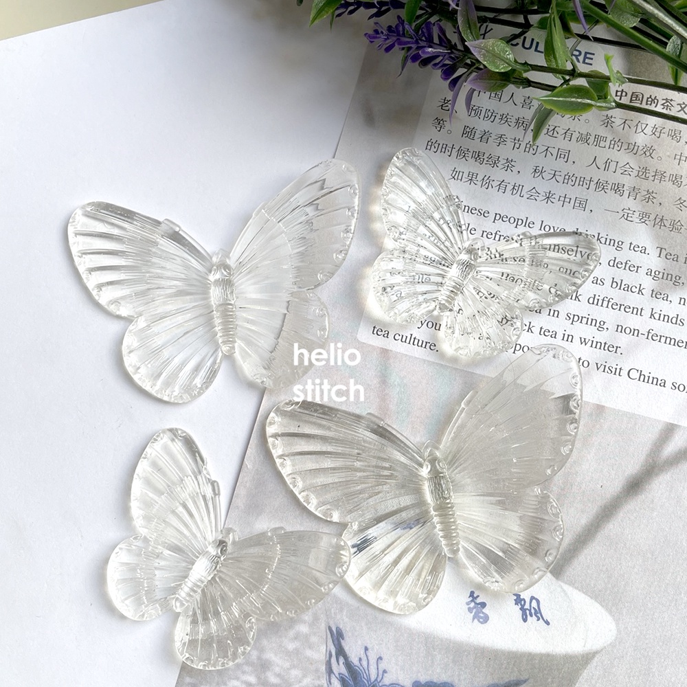 Jual 1 pcs Manik-manik Charm Kupu-kupu Bening Besar JUMBO | Shopee ...