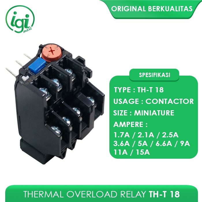 Jual THERMAL OVERLOAD RELAY THT 18 / OVERLOAD TH-T 18KP TH-T18 | Shopee ...