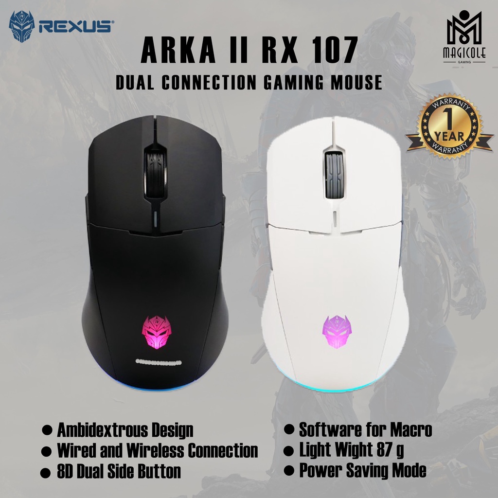 Jual Rexus Arka II / Arka 2 RX107 Wired / Wireless Gaming Mouse ...