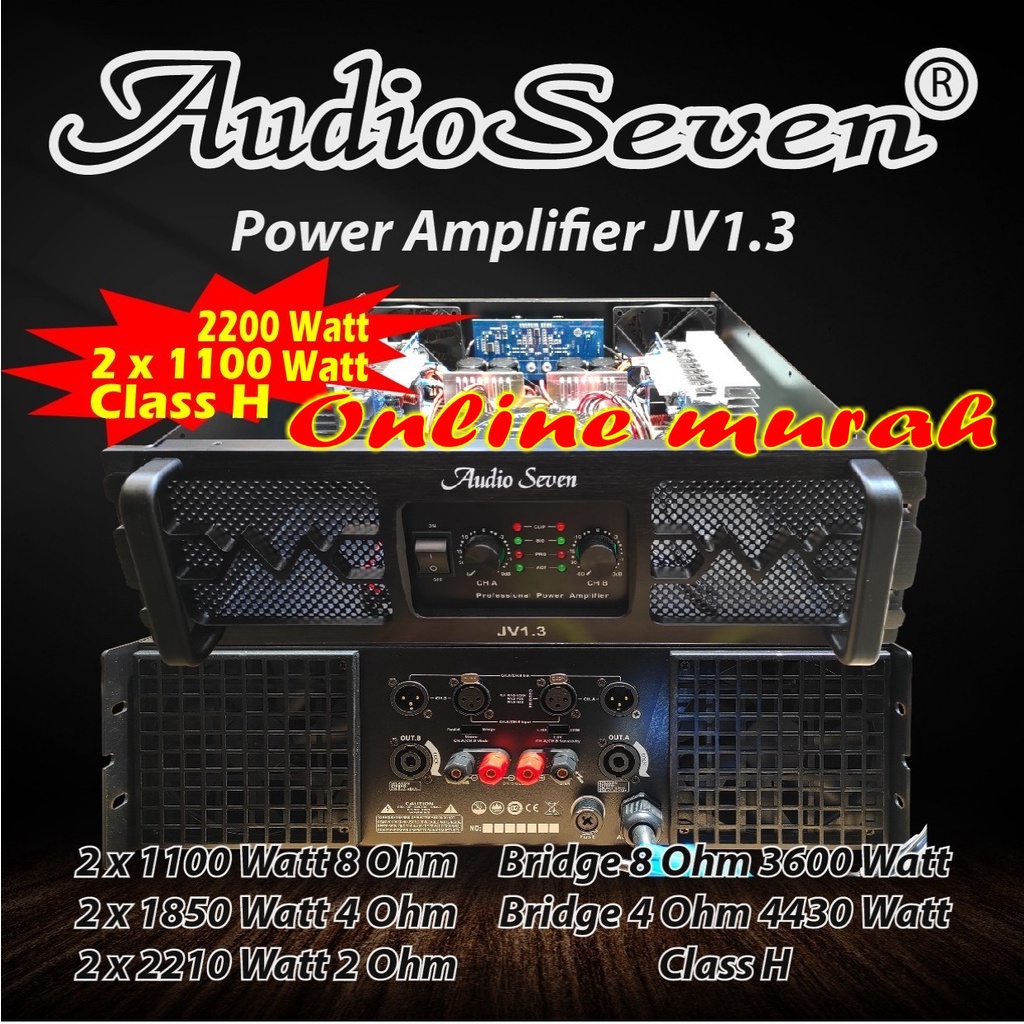 Jual power amplifier audio seven jv1.3 2200 watt class h original ...
