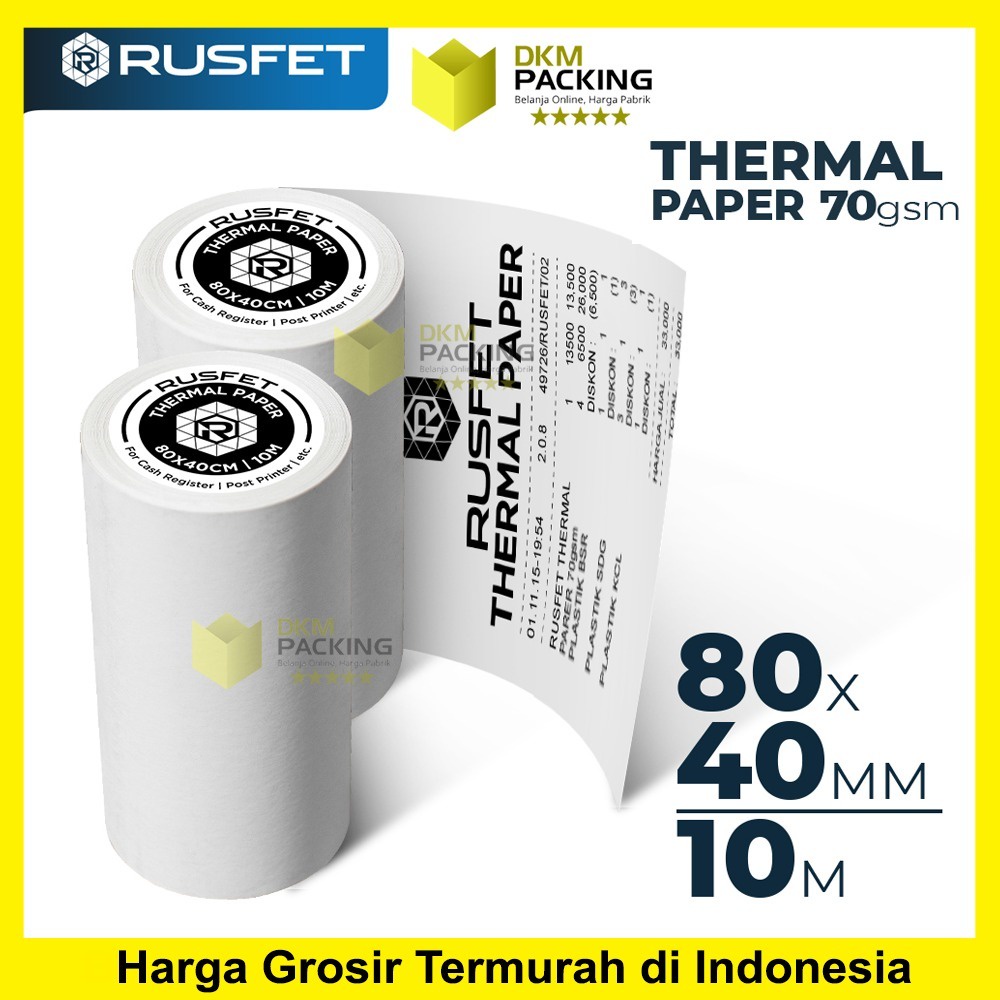 Jual Sticker Thermal Paper Label Kertas Printer Resi Stiker Barcode POS RUSFET TERMURAH | Shopee ...