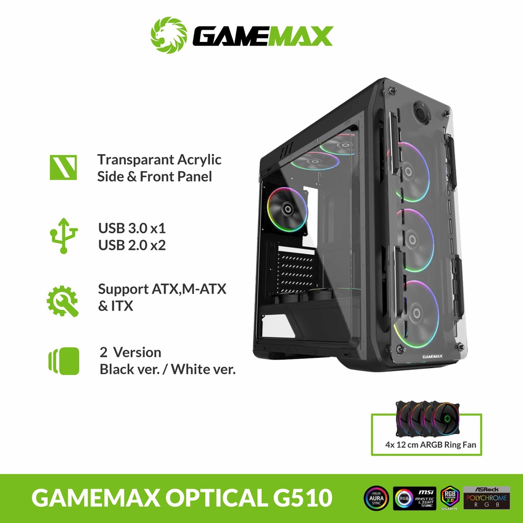 Jual Gamemax Optical G510 Gaming PC Case | Shopee Indonesia