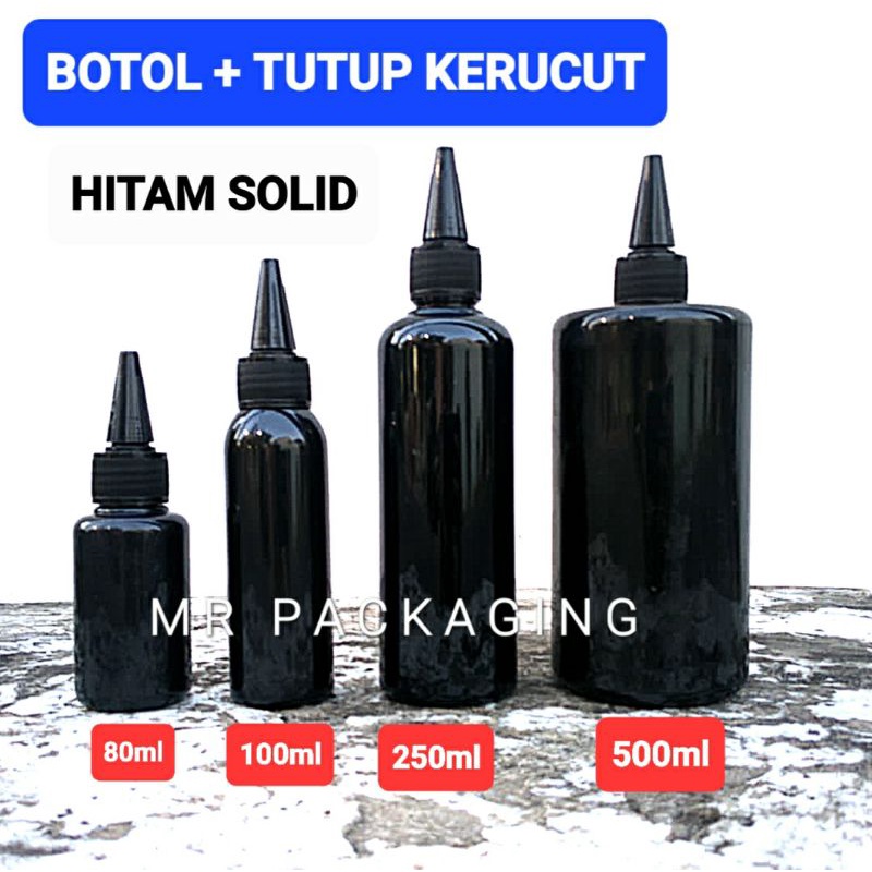 Jual Botol Hitam Kerucut | Botol Tinta Item | Botol Minyak | Black ...