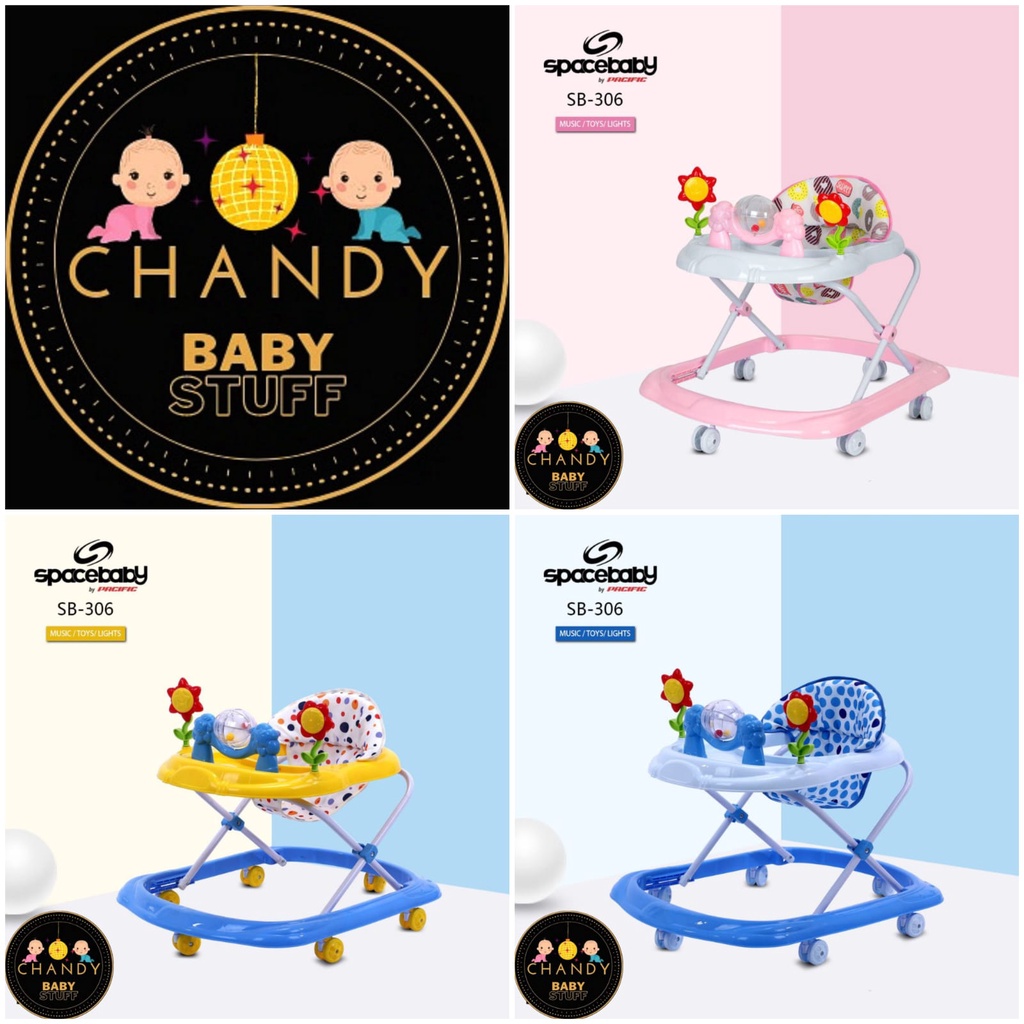 Jual BABY WALKER SPACE BABY SB 306 APOLLO MAINAN CUSHION ADA MUSIK DAN ...
