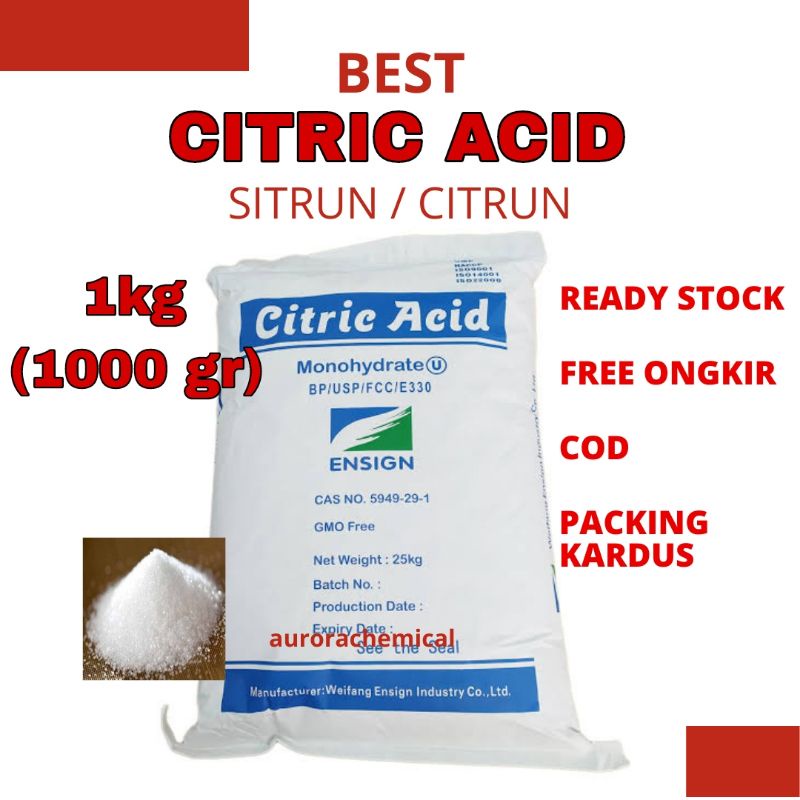 Jual Citric Acid 1kg / sitrun / citrun monohydrate / perisa asam ...