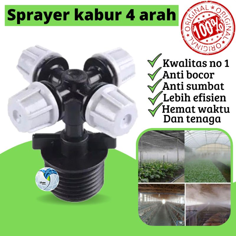 Jual Spuyer Sprayer Sprinkler Kabut Embun 4 arah 1/2 Inchi Untuk ...