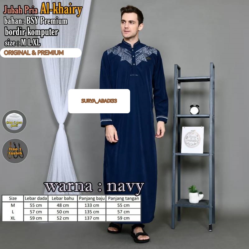 Jual Gamis Bordir Pria Dewasa AL-KHAIRY NEW Premium / Jubah Muslim Gamis Laki-Laki / Gamis Pria ...