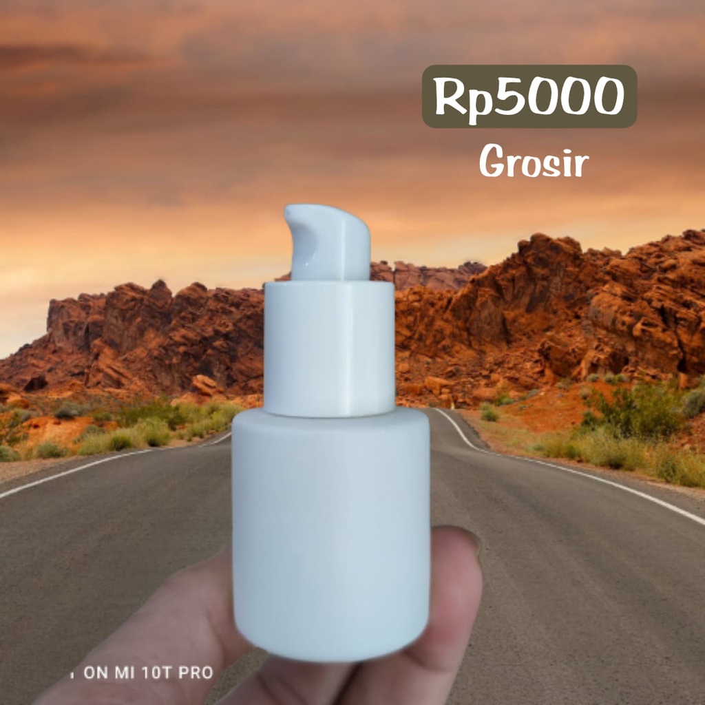 Jual Botol Skincare Kemasan Kosmetik Pump 20ml Botol Kaca Putih Serum ...