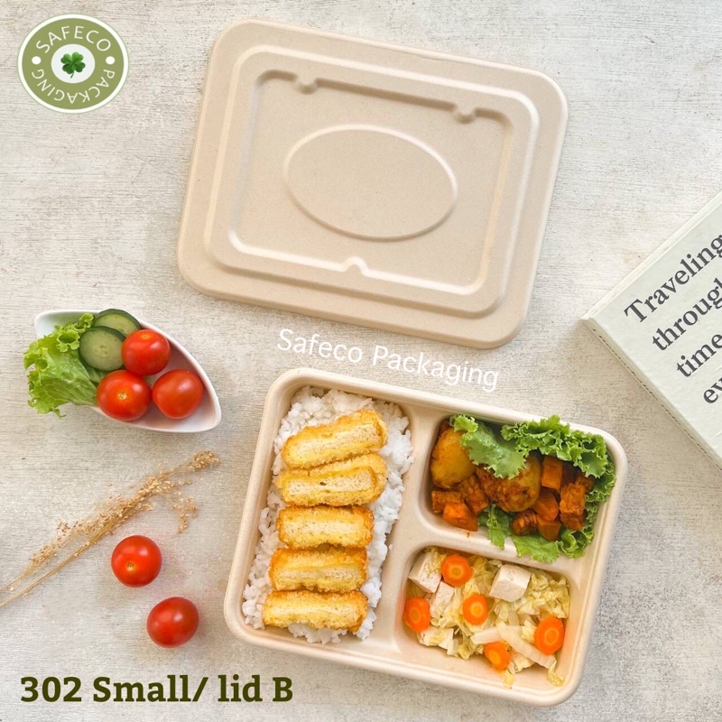 Jual Bagasse Safeco Bento Lunch Box Dus Box Catering Katering 3 4 Sekat Small Kotak Tempat Makan ...
