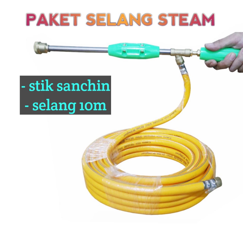 Jual PAKET MURAH Alat Cuci Motor Mobil AC selang paket 10meter steam ...