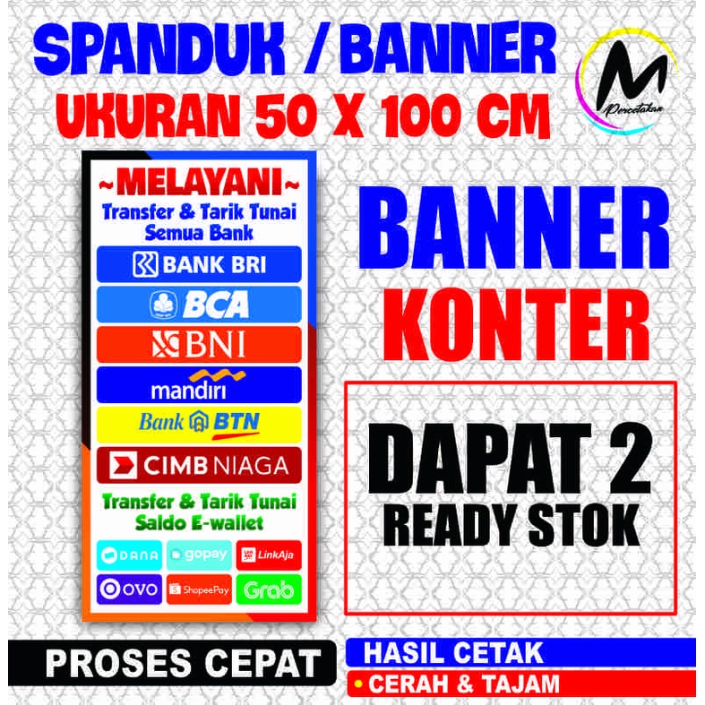 Jual Cetak Banner Transfer & Dompet Digital Ukuran 50x100 | Shopee ...