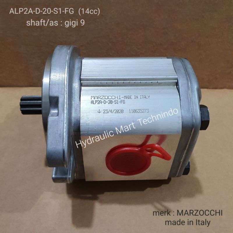 Jual pompa hydraulic gear pump ALP2A-D-20-S1-FG (14cc) as/shaft gigi 9T ...