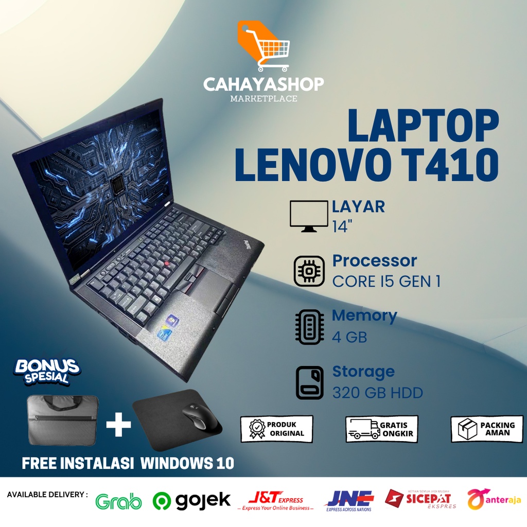 Jual Lenovo thinkpad T410 4/320GB 14 INCH / Laptop Seken Lenovo Like New | Shopee Indonesia